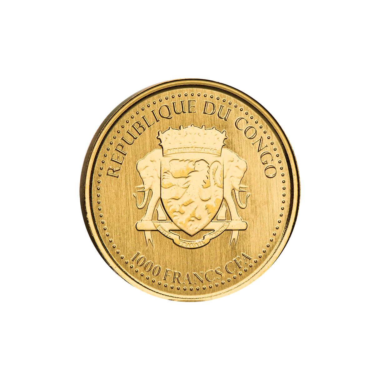 One Tenth oz Gold Coin 2021 Congo Silverback Gorilla