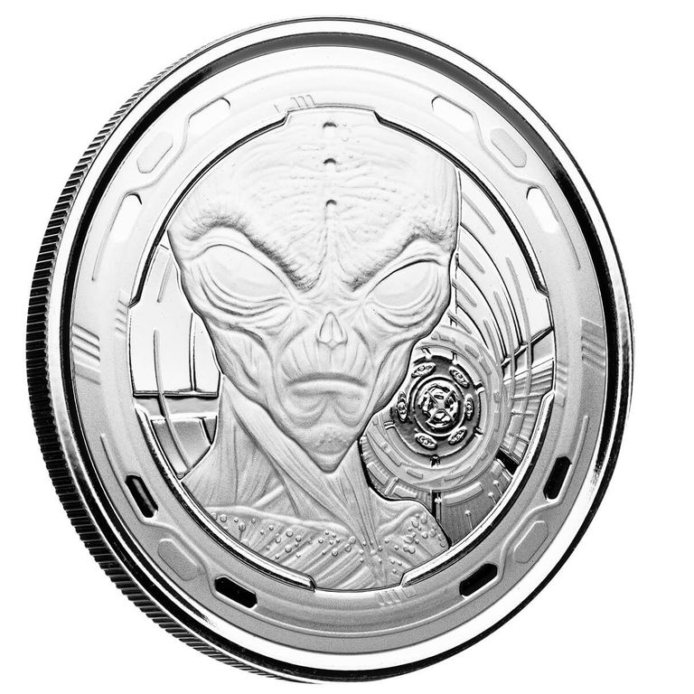 2022 Ghana Alien 1 oz Silver Coin BU