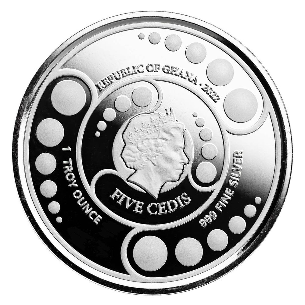 2022 Ghana Alien 1 oz Silver Proof with Color Coin