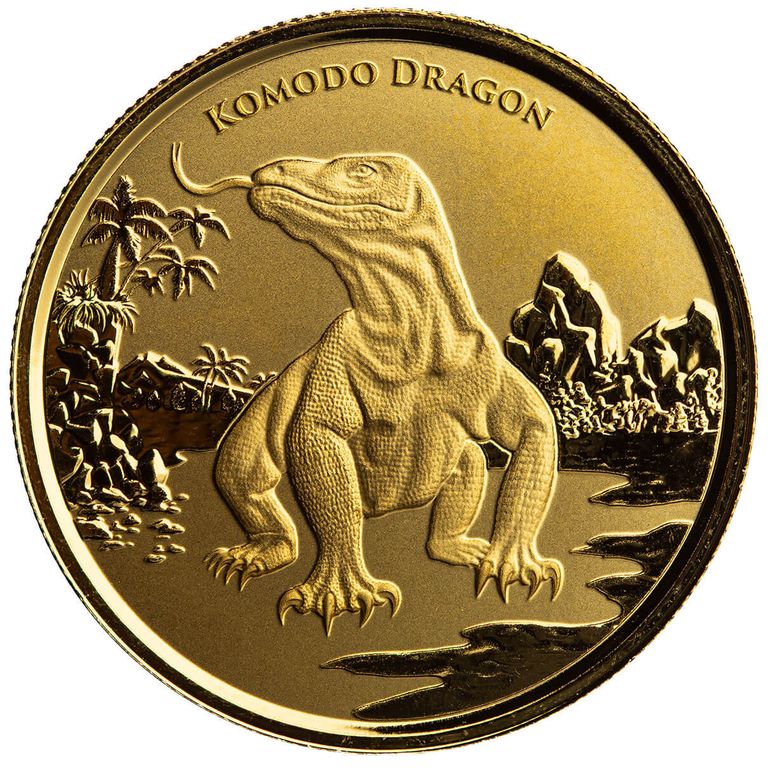2022 Tokelau Komodo Dragon 1 oz Proof Gold Coin | Scottsdale Mint