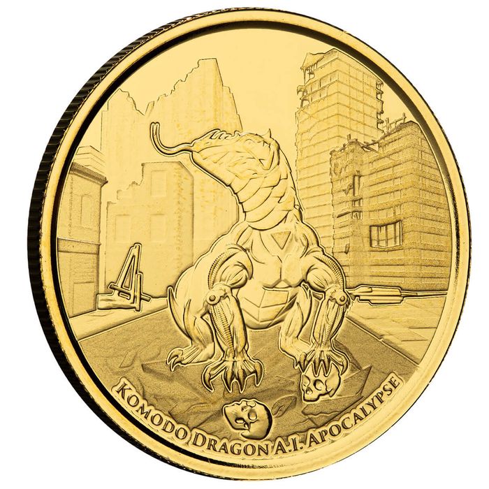 2022 Tokelau Komodo Dragon A.I. Apocalypse 1 oz Proof Gold Coin