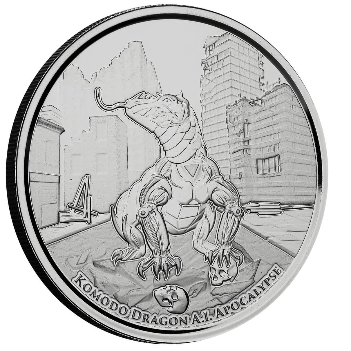 2022 Tokelau Komodo Dragon A.I. Apocalypse 1 oz Silver Bu Coin