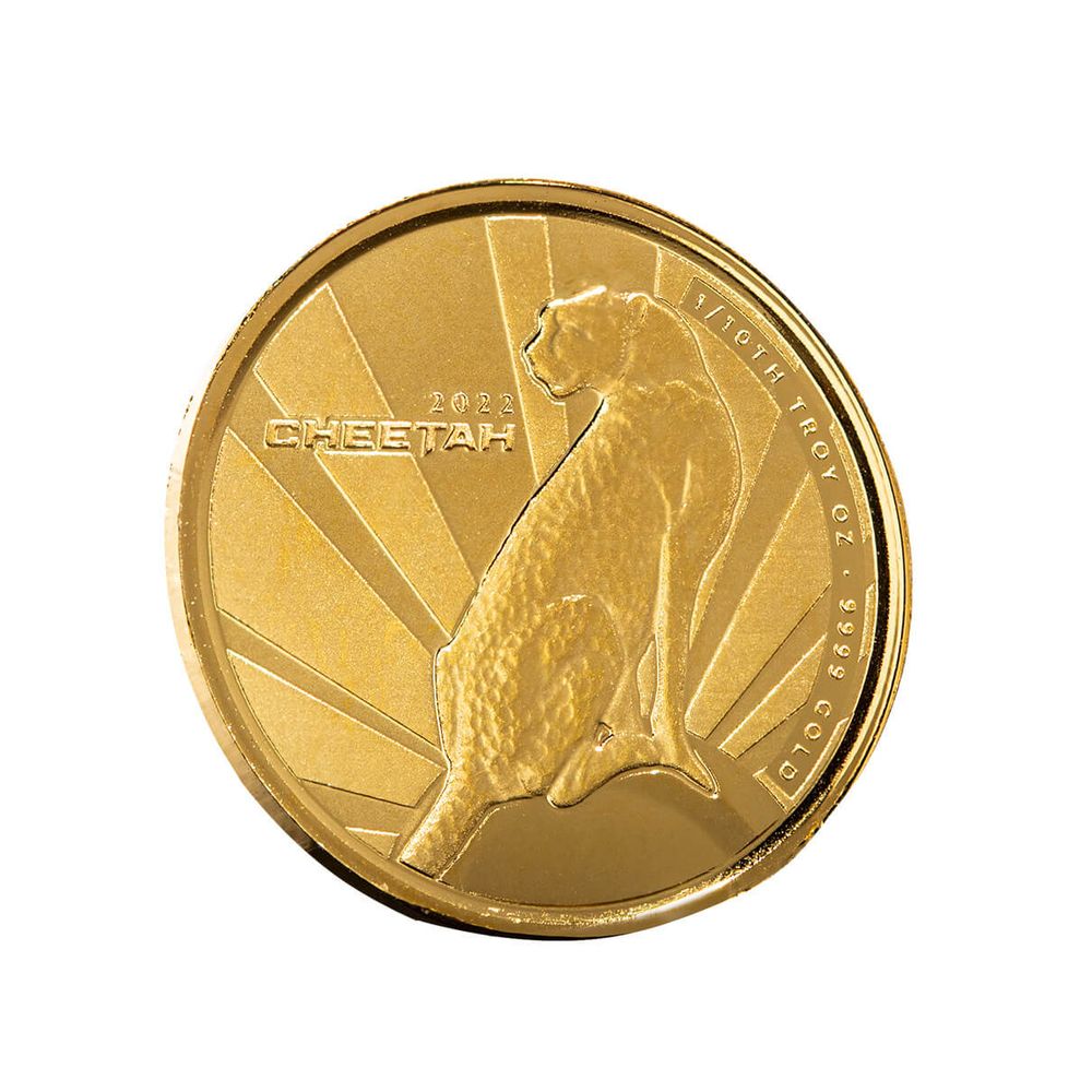 One Tenth oz Gold Coin 2022 Cameroon Cheetah