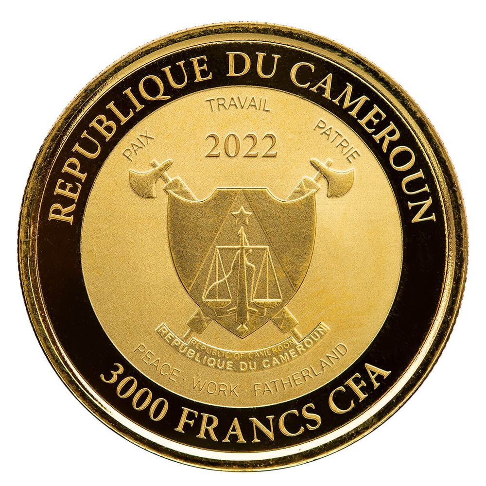 2022 Cameroon Mandrill 1 oz Gold Proof Coin