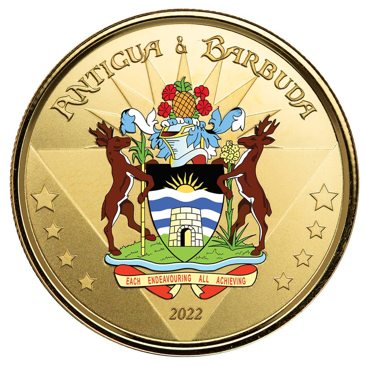 2022 EC8 Antigua & Barbuda 1 oz Gold Color Coin
