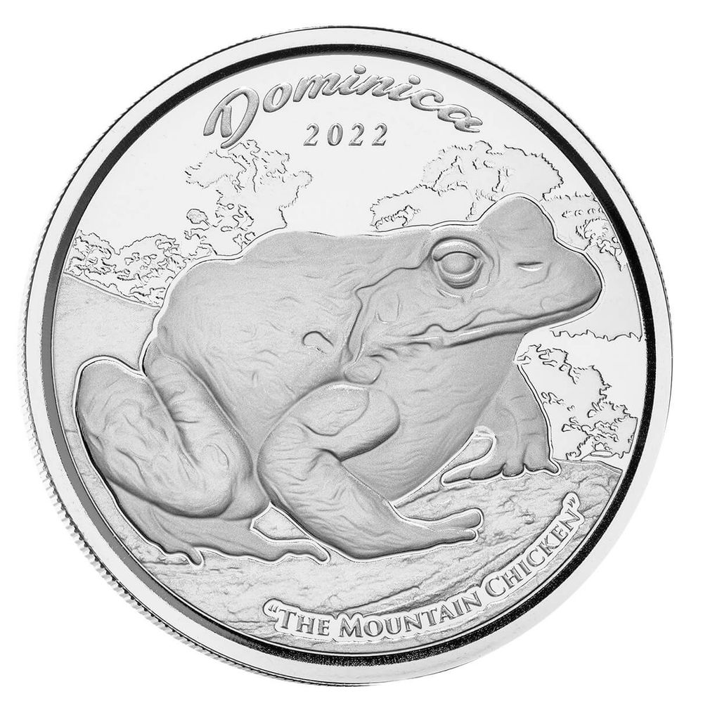 2022 EC8 Dominica Mountain Chicken 1 oz Silver Coin Tubes