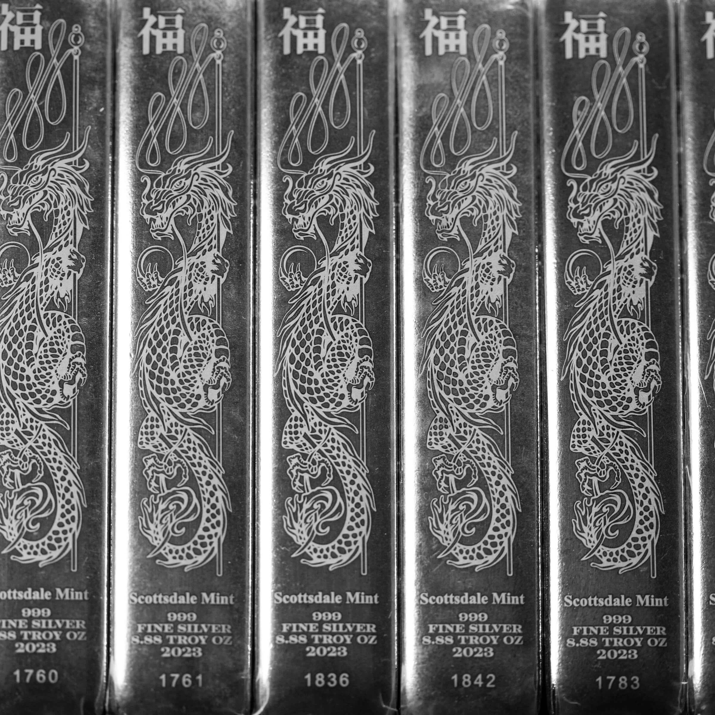 8.88 oz Lucky Dragon Silver Bar