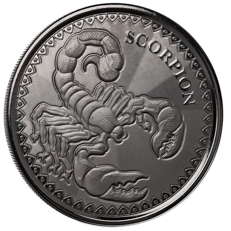 2022 Chad Scorpion 1 oz Black Rhodium Plated Silver Coin | Scottsdale Mint