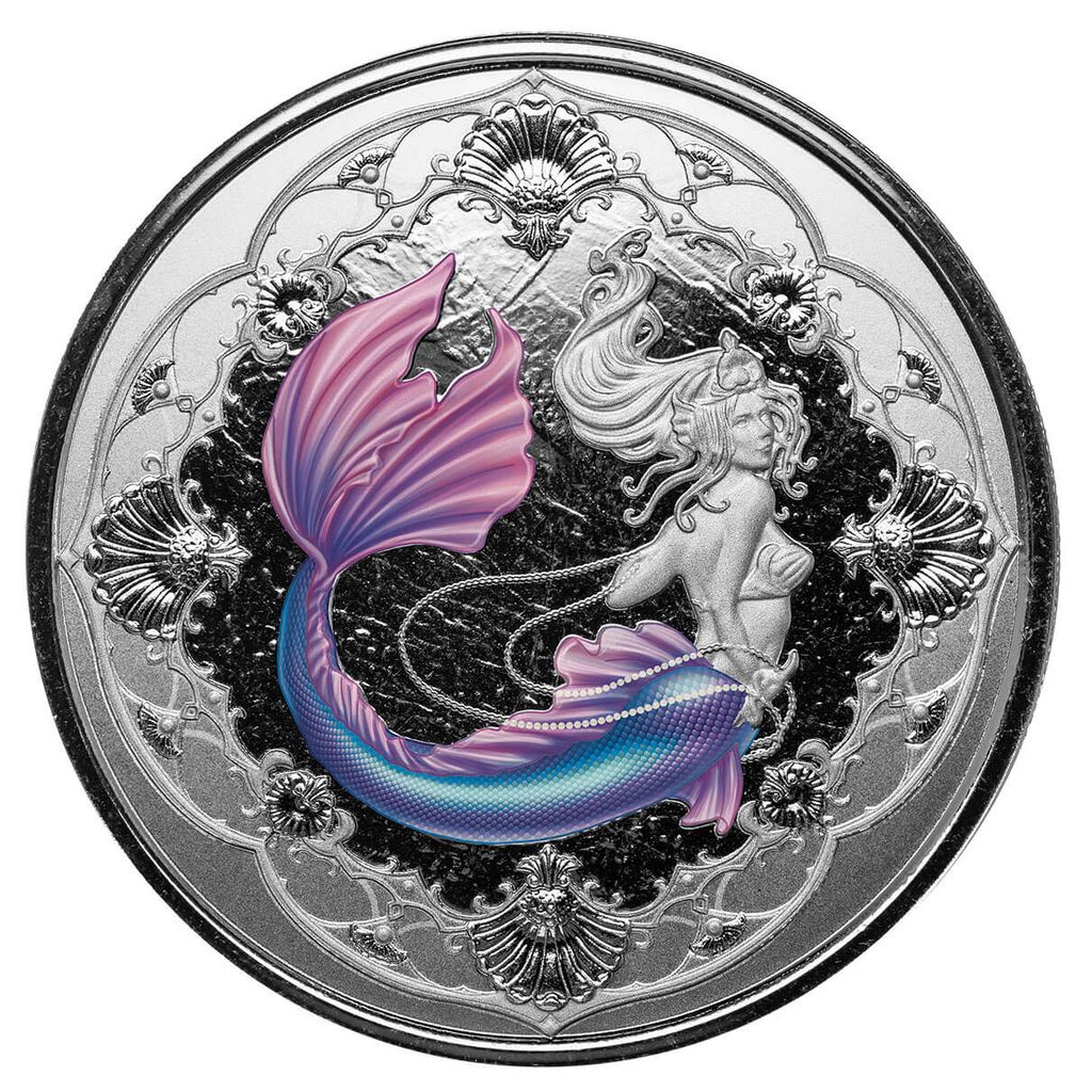 2022 Samoa Pacific Mermaid Princess of the Seas 1 oz Silver Color Coin