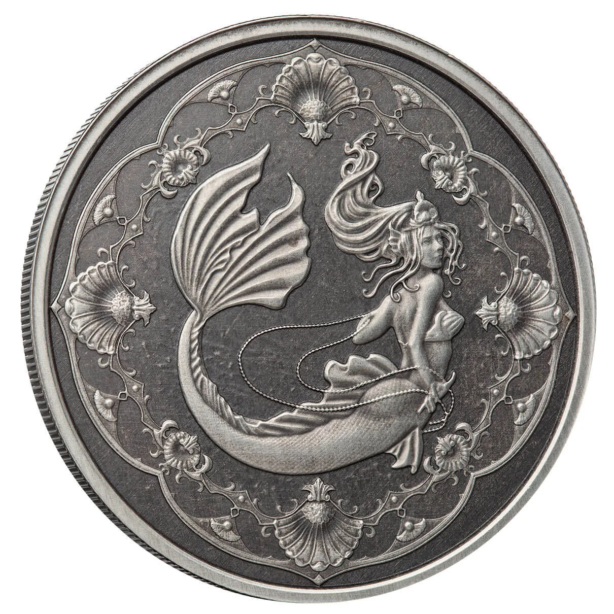 2022 Samoa Mermaid Princess of the Seas 1 oz Silver Antique Coin
