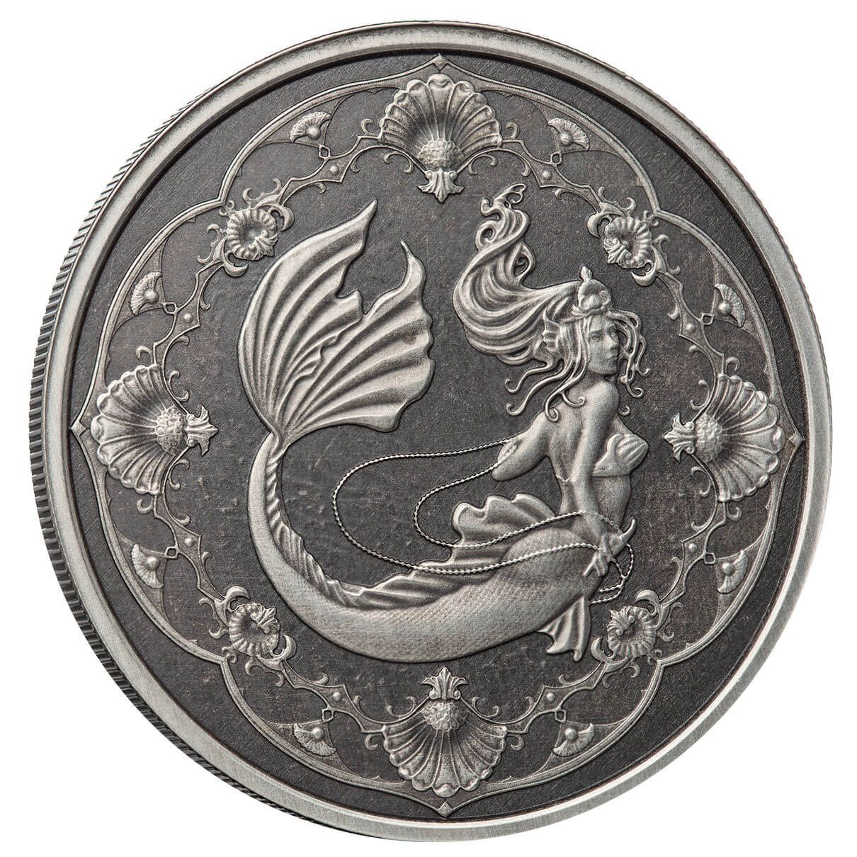 2022 Samoa Mermaid Princess of the Seas 1 oz Silver Antique Coin