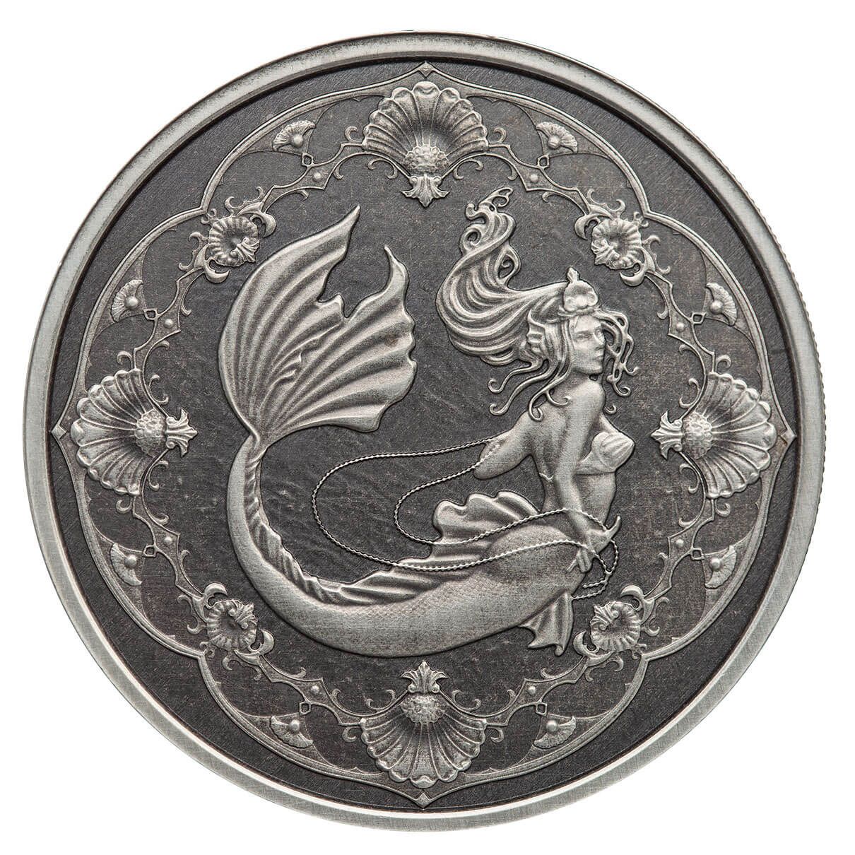 2022 Samoa Mermaid Princess of the Seas 1 oz Silver Antique Coin