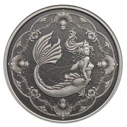2022 Samoa Mermaid Princess of the Seas 1 oz Silver Antique Coin