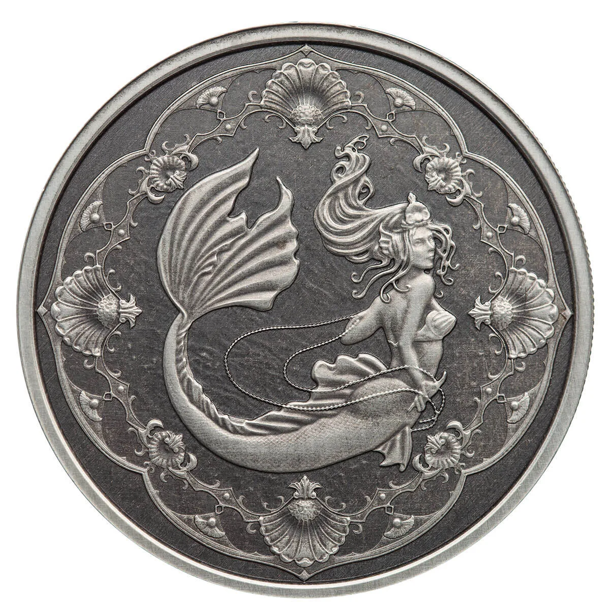 2022 Samoa Mermaid Princess of the Seas 1 oz Silver Antique Coin