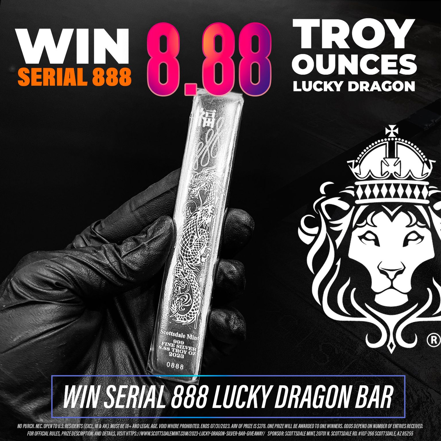 2023 Lucky Dragon Silver Bar Giveaway | Scottsdale Mint