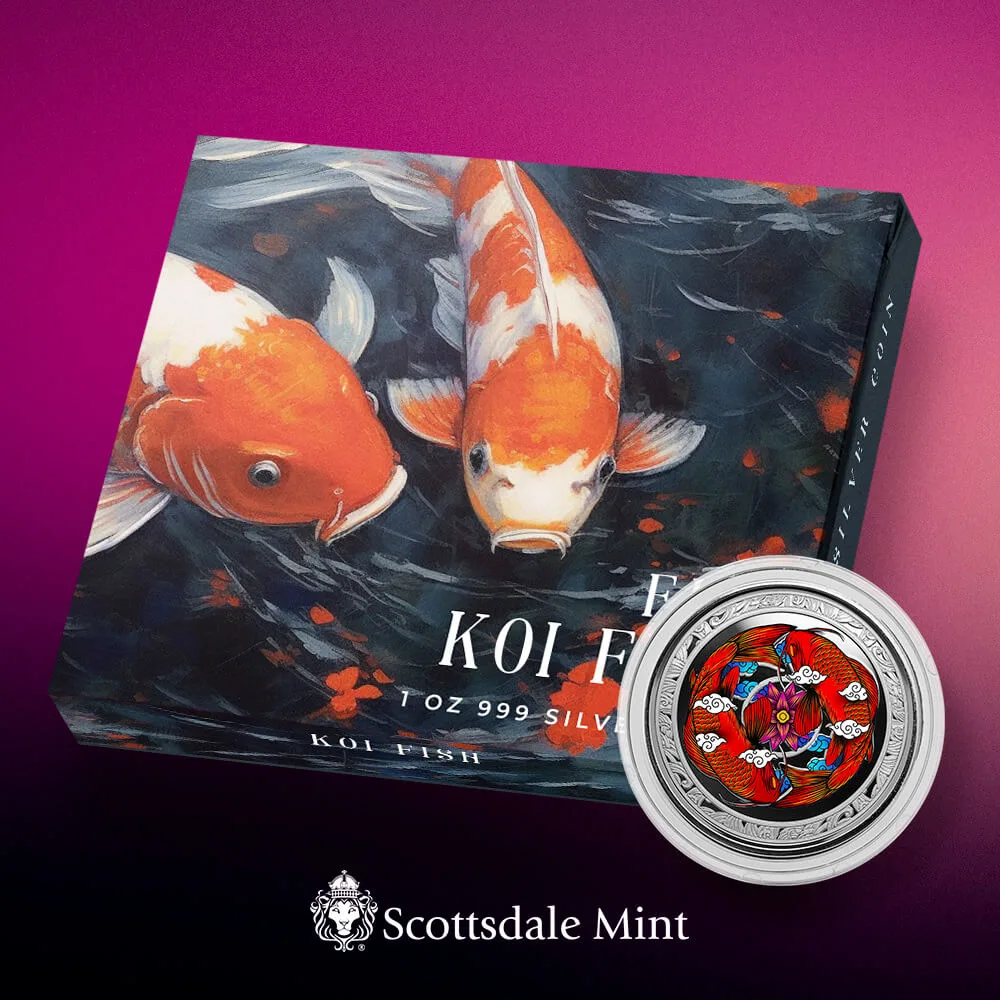 2023 Fiji Koi Fish 1 oz Silver Color Proof Coin
