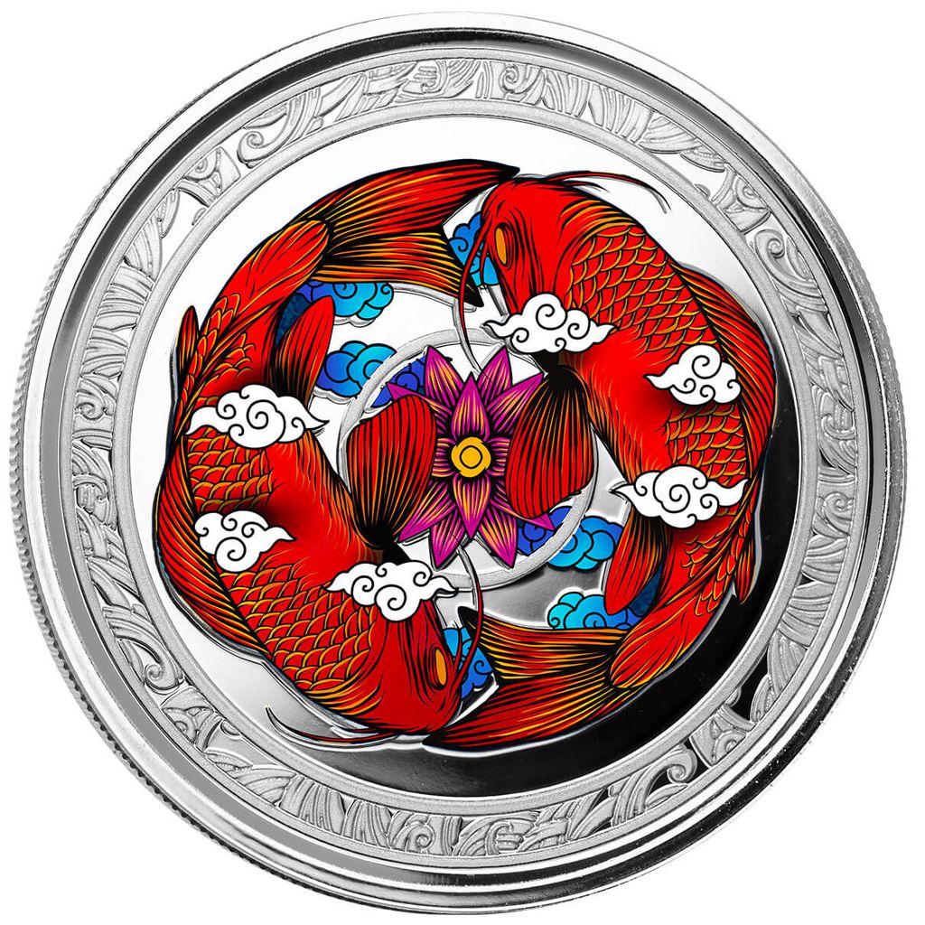 2023 Fiji Koi Fish 1 oz Silver Color Proof Coin