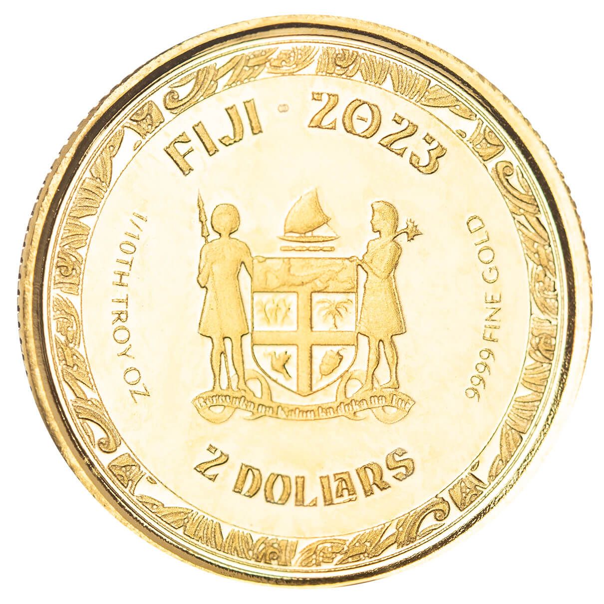 2023 Fiji Koi Fish Tenth oz Gold Proof Like Coin