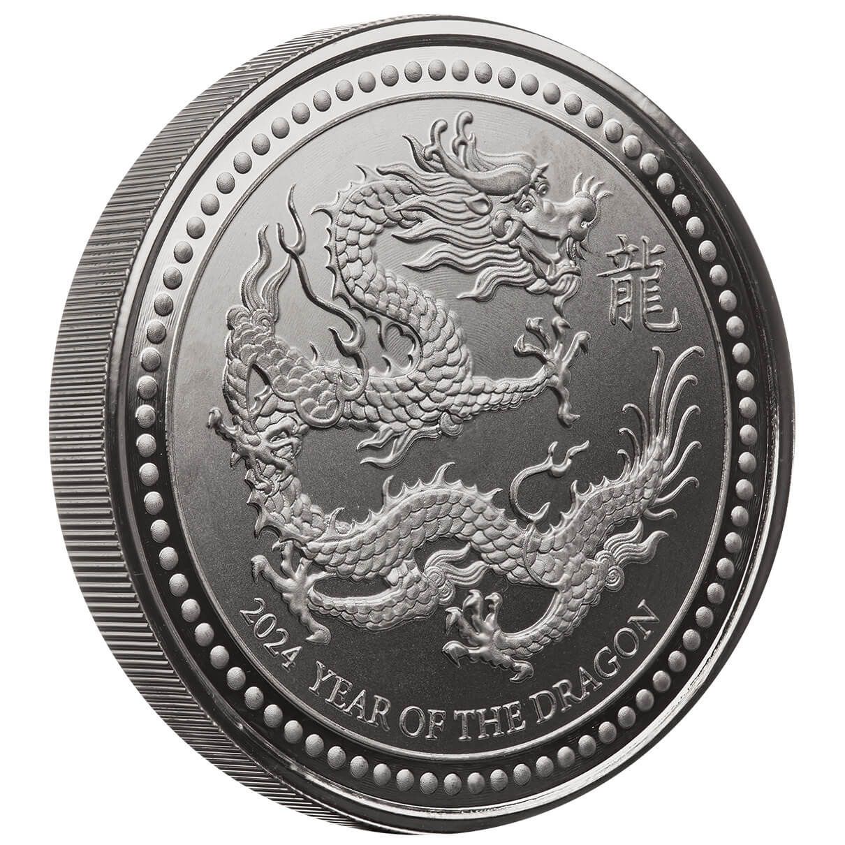 2024 Samoa Lunar Year of the Dragon 2 oz Silver with Black Rhodium ...