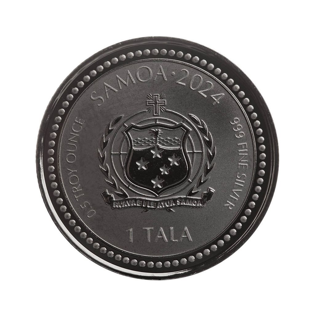 2024 Samoa Lunar Year of the Dragon Half oz Silver with Black Rhodium ...