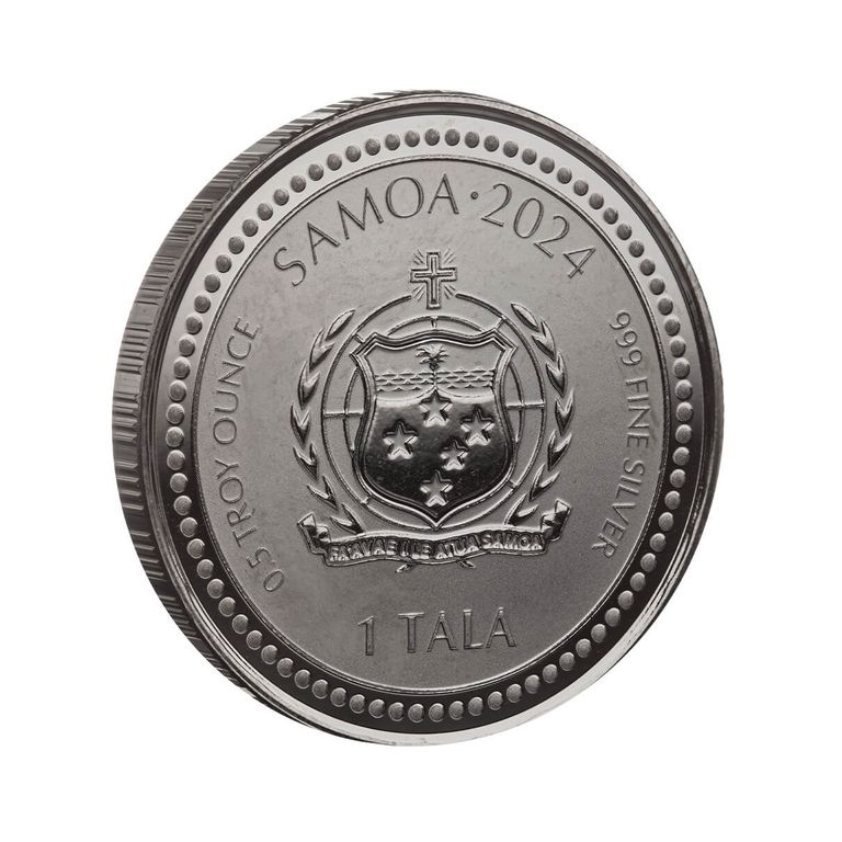 2024 Samoa Lunar Year of the Dragon Half oz Silver with Black Rhodium ...