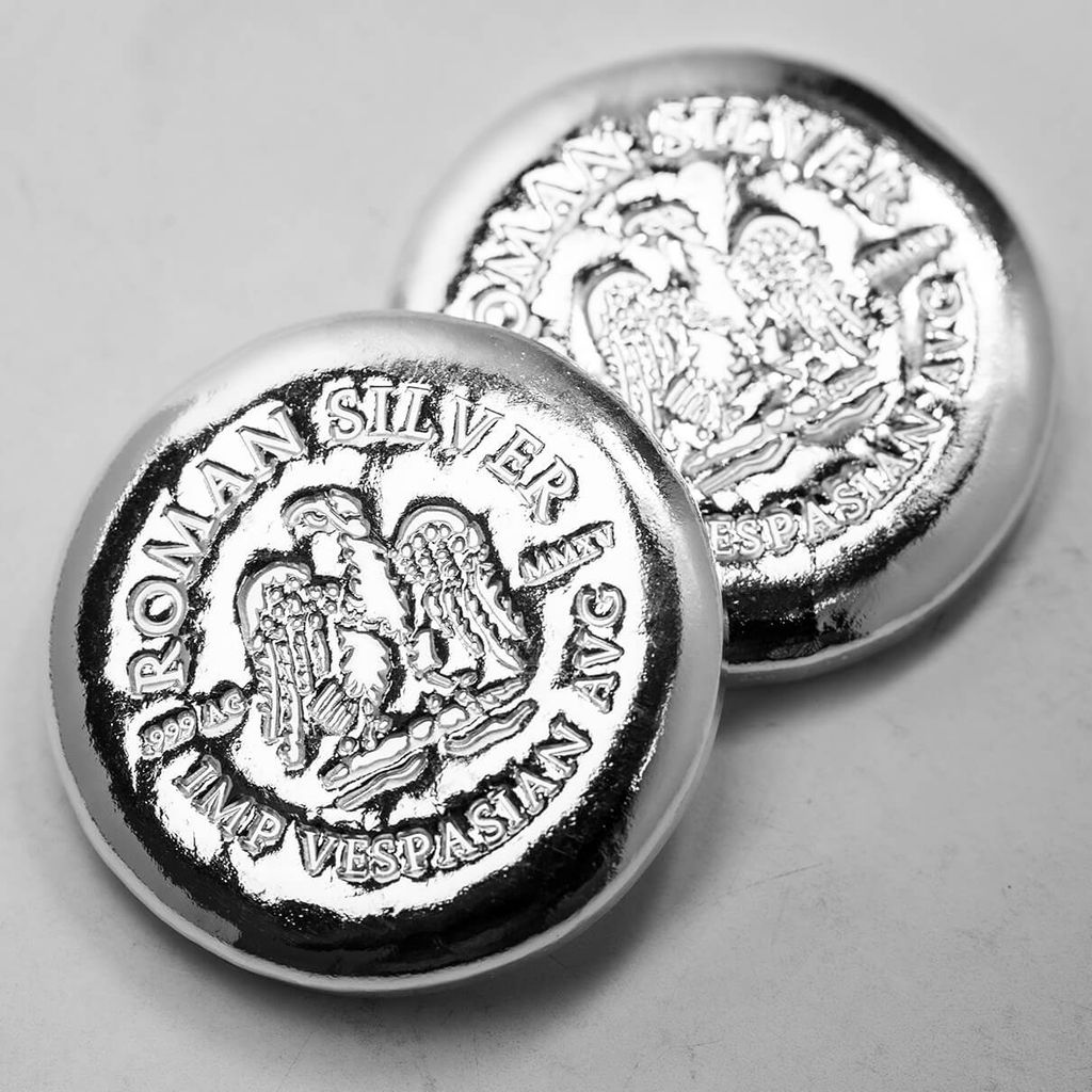 Roman Silver Imp Vespasian Aug Button 5 oz Silver Round