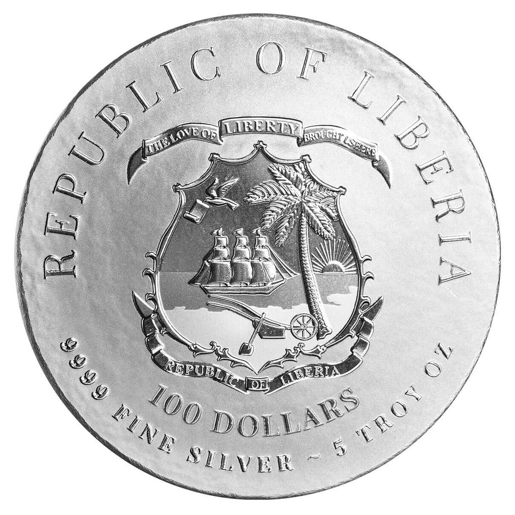 2024 Liberia Commander Series George Patton Bust 5 Troy oz 9999 Silver Coin