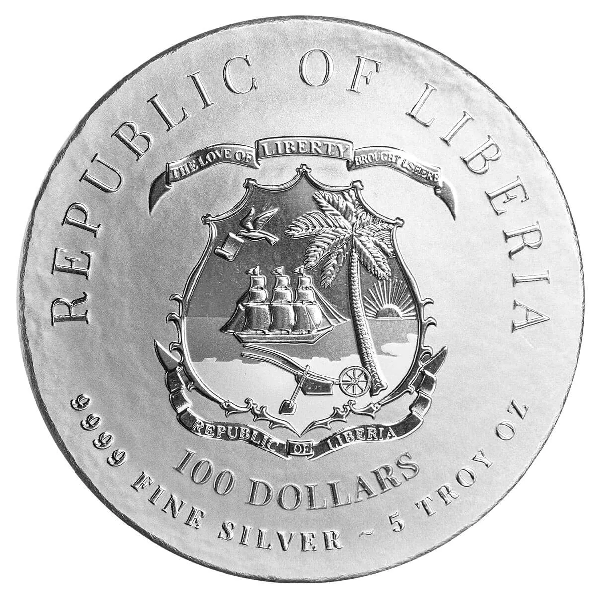 2024 Liberia Commander Series George Patton Bust 5 Troy oz 9999 Silver Coin