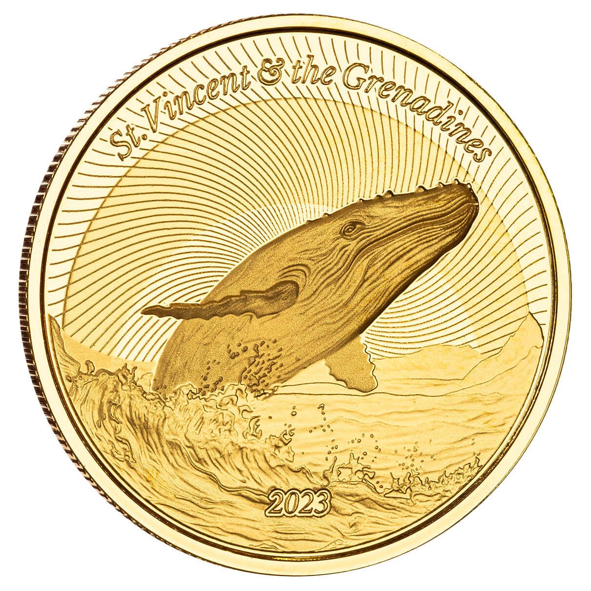 2023 Ec8 St Vincent Humpback Whale 1 Oz Gold Coin