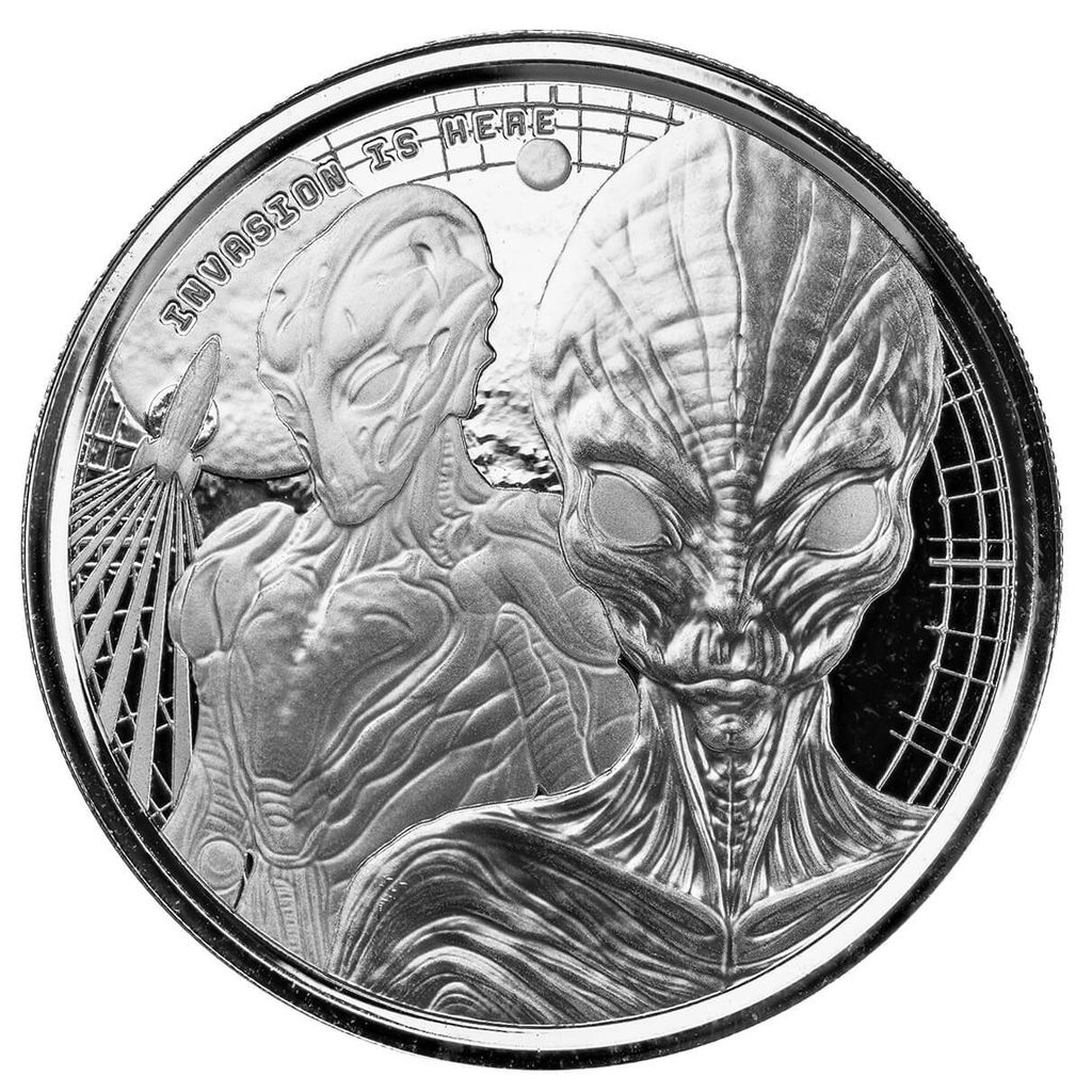 2023 Ghana Alien Invasion 1 oz Silver Coin Proof Like