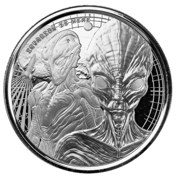 2023 Ghana Alien Invasion 1 oz Silver Coin Proof Like