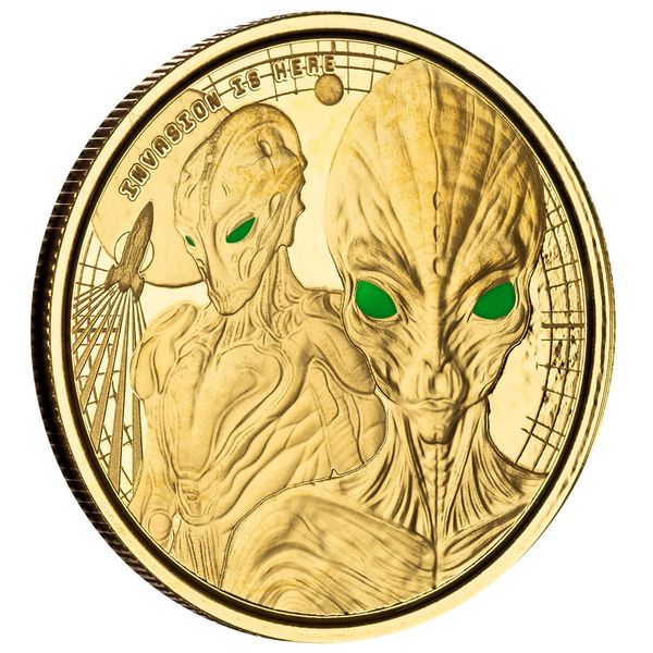 2023 Ghana Alien Invasion 1 oz Gold Proof with Color Coin
