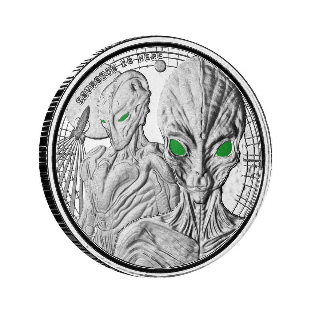 2023 Ghana Alien Invasion Silver 4 Coin Half oz Set