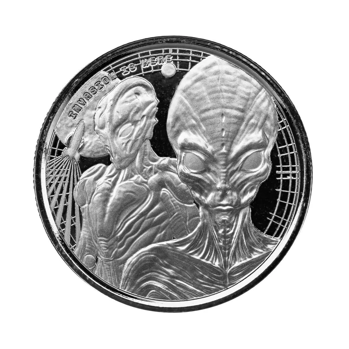 2023 Ghana Alien Invasion Silver Coin Half oz Proof Like