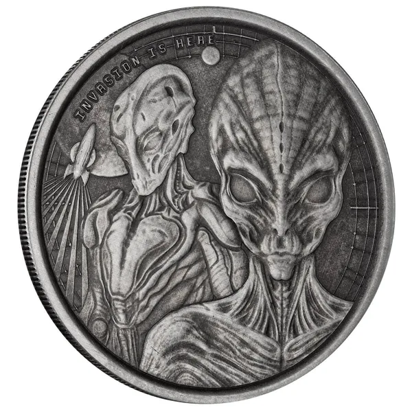 2023 Ghana Alien Invasion 1 oz Silver Antique Coin