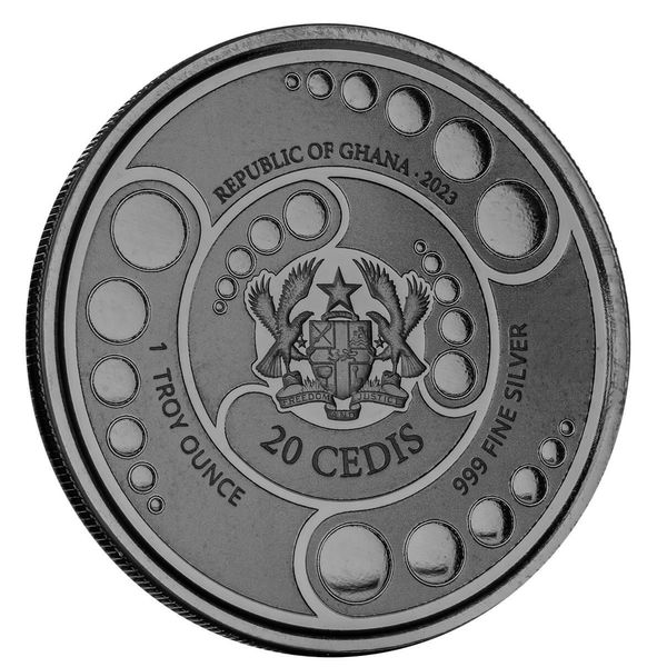 2023 Ghana Alien Invasion 1 oz Silver Black Rhodium Plated With UV ...