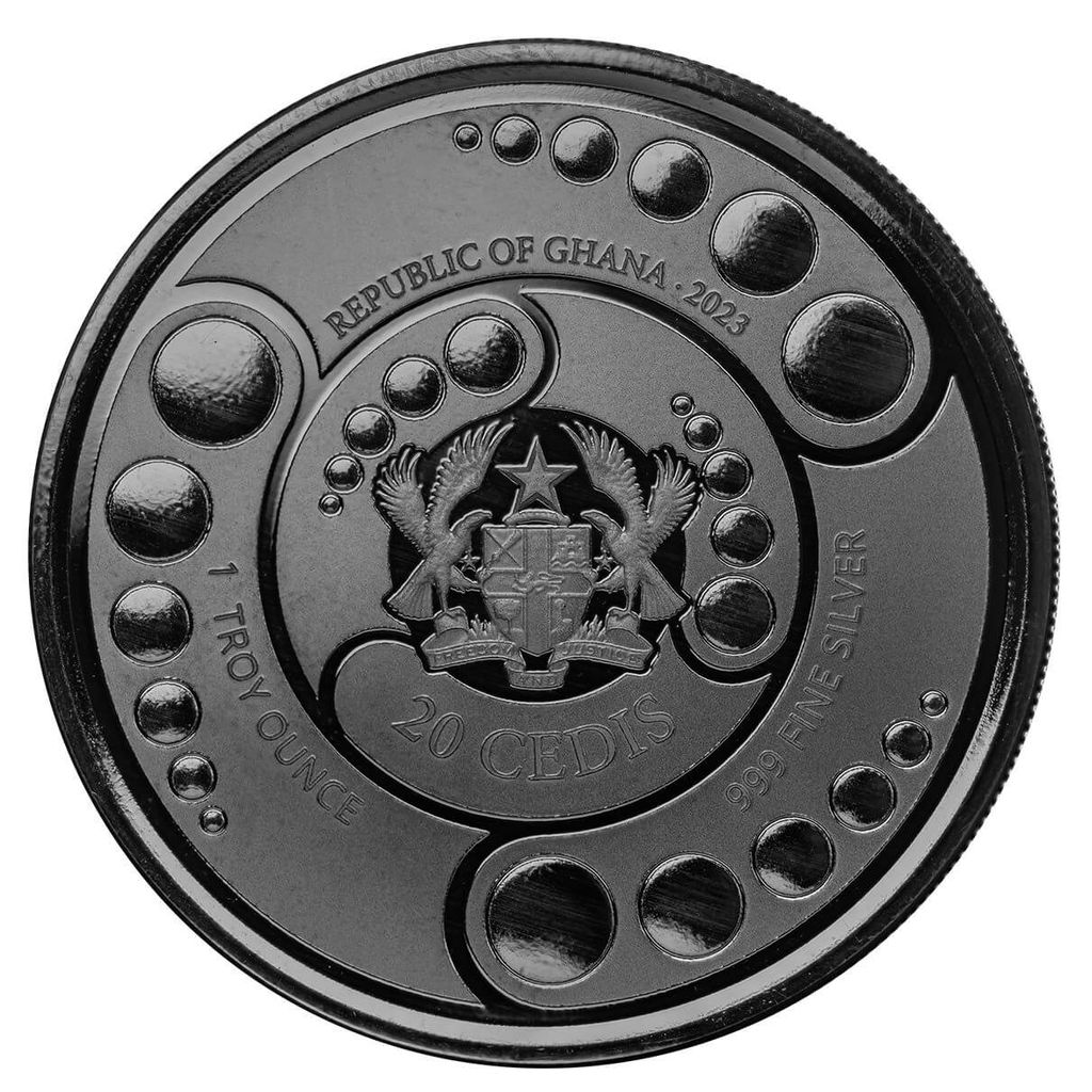 2023 Ghana Alien Invasion 1 oz Silver Black Rhodium Plated With UV ...