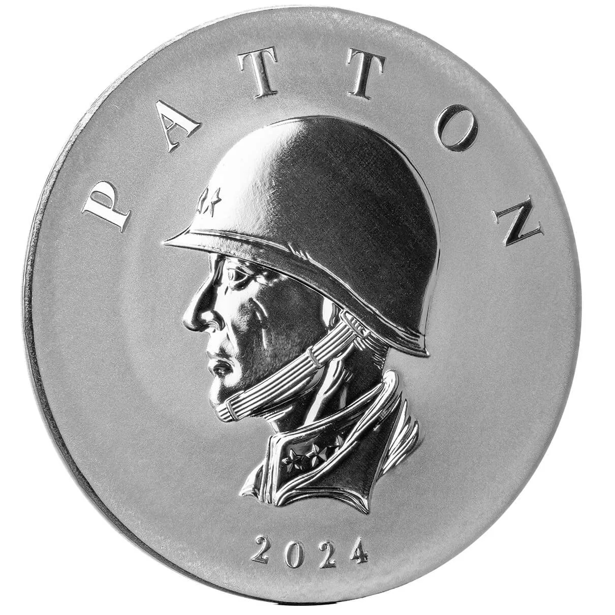 2024 Liberia Commander Series George Patton Bust 5 Troy oz 9999 Silver Coin