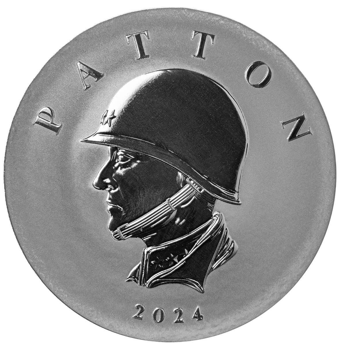 2024 Liberia Commander Series George Patton Bust 5 Troy oz 9999 Silver Coin