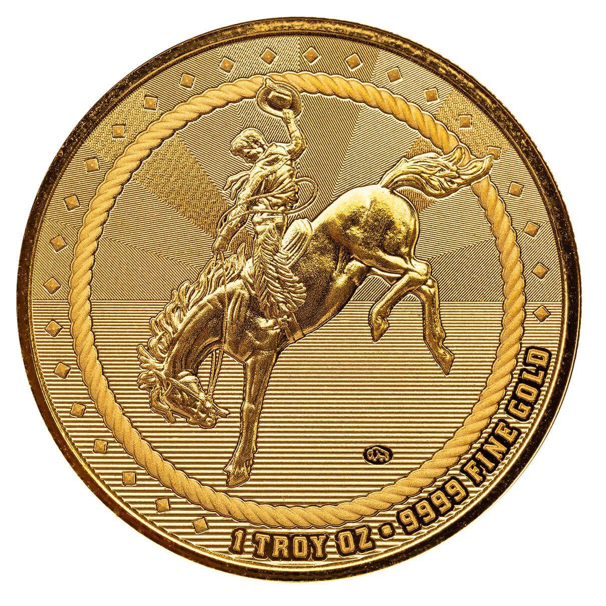Scottsdale Cowboy with Buffalo Privy 1 oz Gold Round