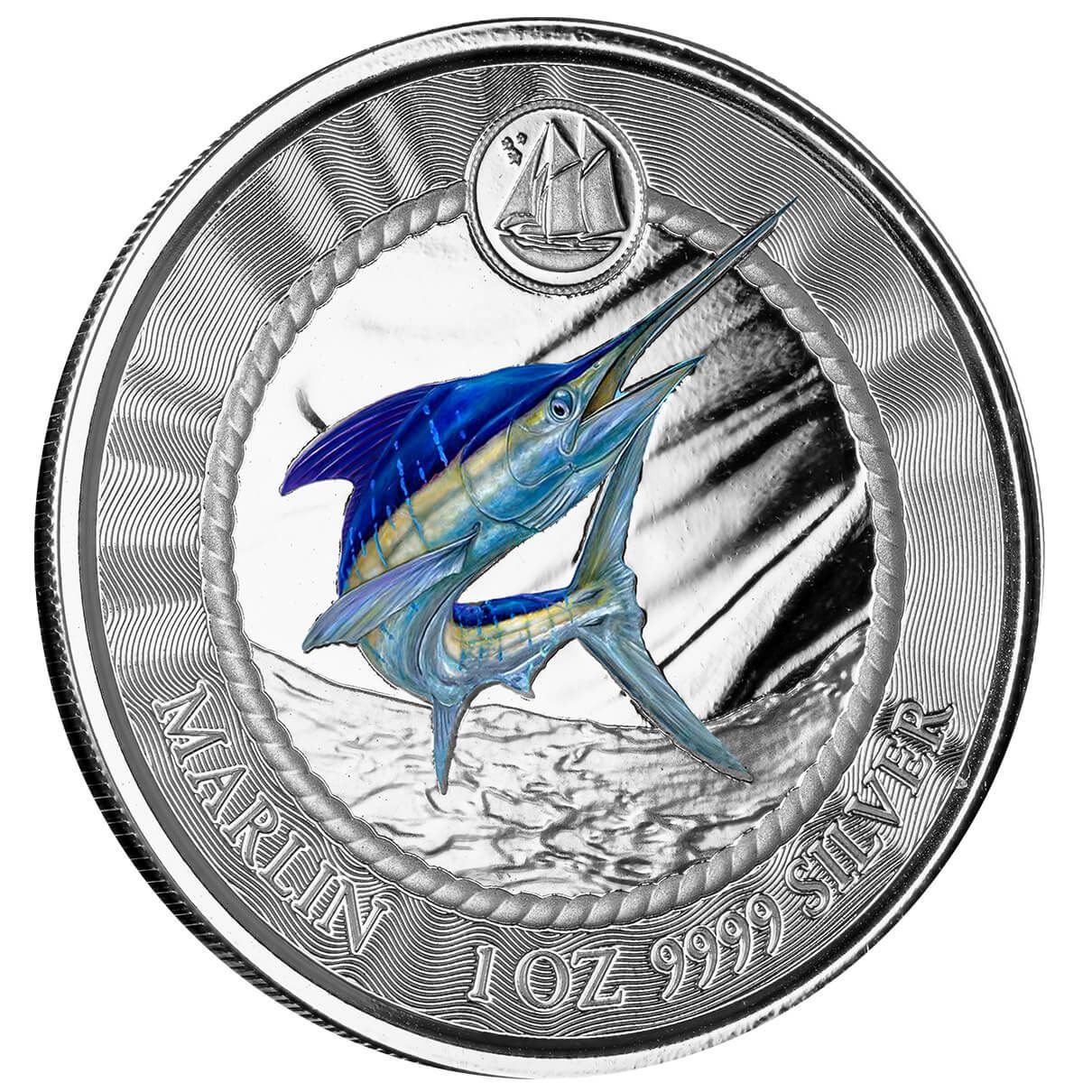 Shop the 2023 Cayman Islands Marlin 1 oz Silver Color Proof Coin