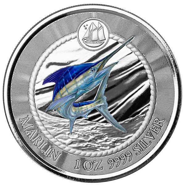 Shop the 2023 Cayman Islands Marlin 1 oz Silver Color Proof Coin