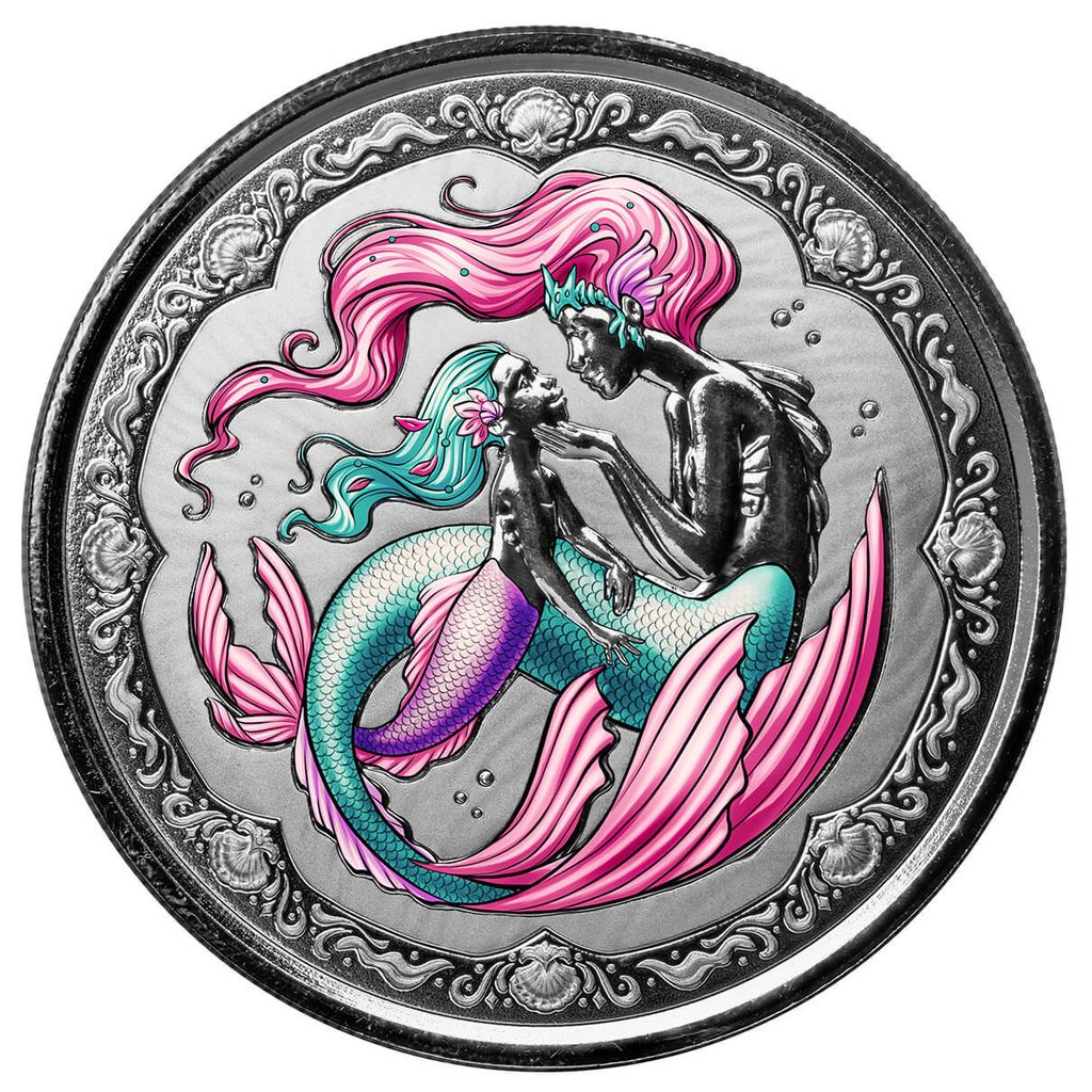2023 Samoa Mermaid Mother & Daughter 1 oz Silver Color Coin