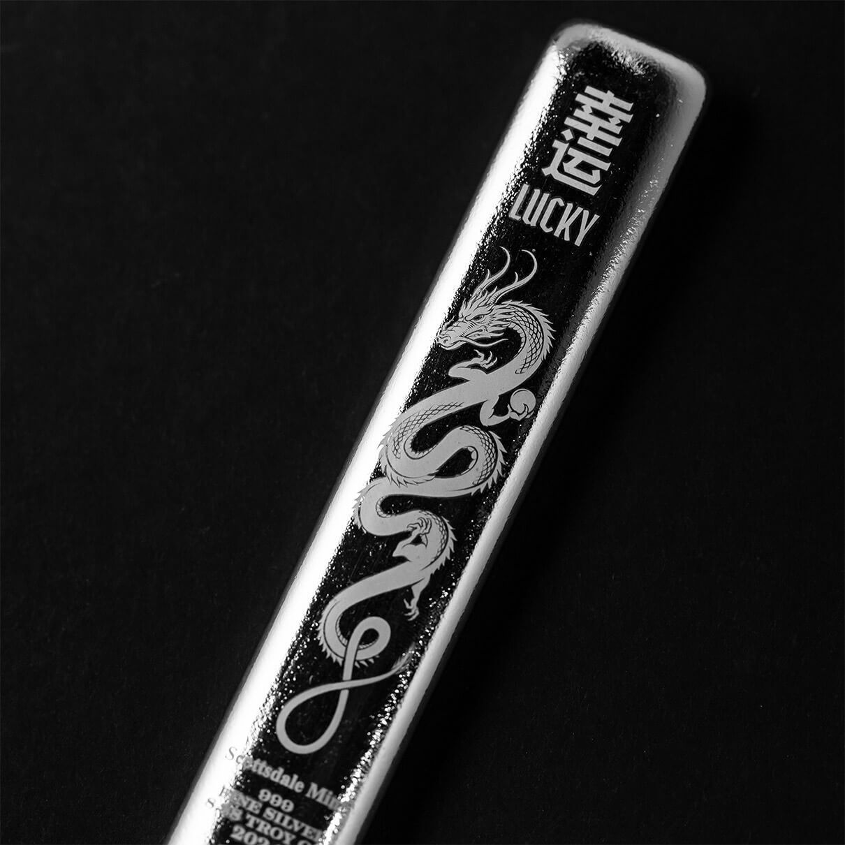 2024 Scottsdale Mint 8.88 oz Silver Lucky Dragon Bar