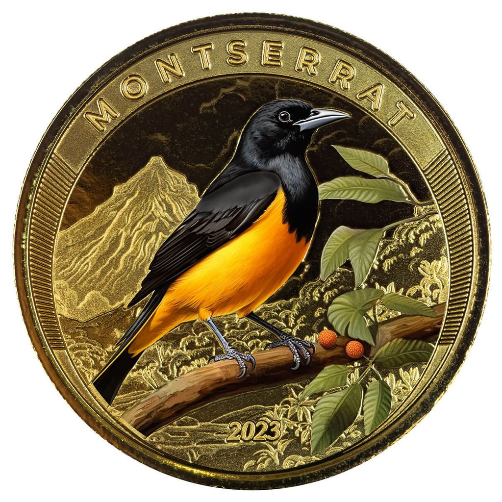 2023 EC8 Montserrat Oriole 1 oz Gold Color Coin
