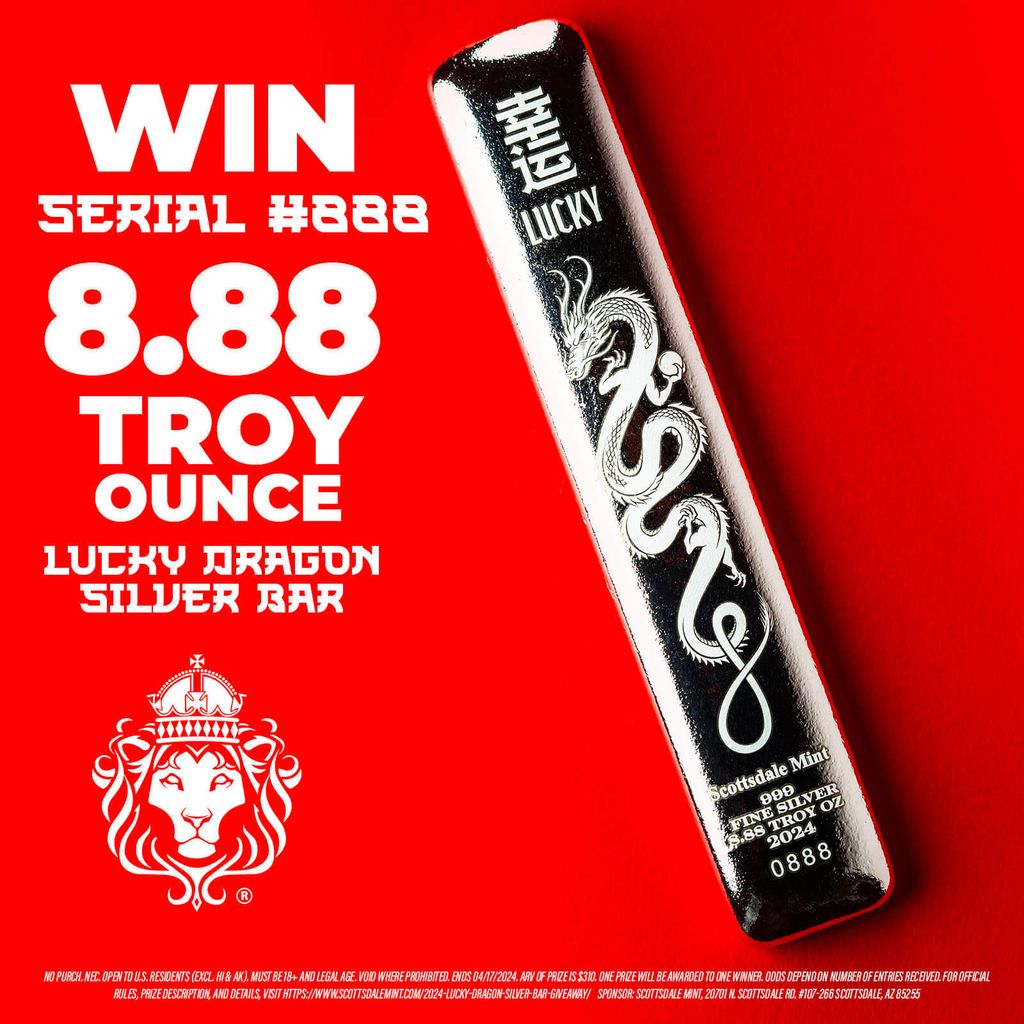 2024 Lucky Dragon Silver Bar Giveaway | Scottsdale Mint