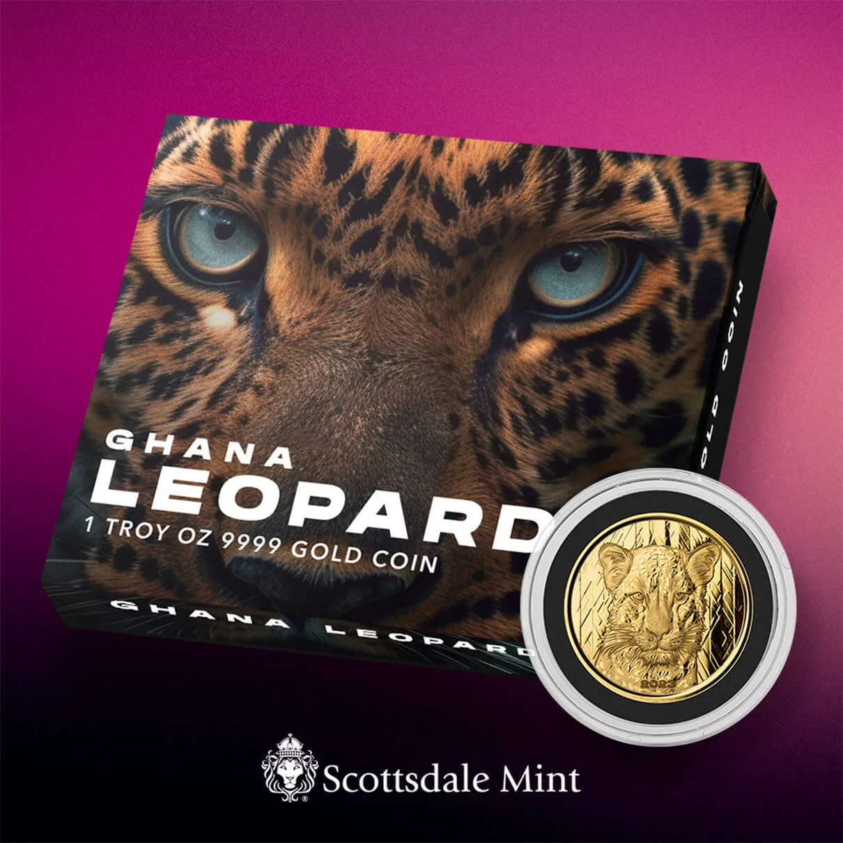 2023 Ghana African Leopard 1 oz Gold Proof Coin
