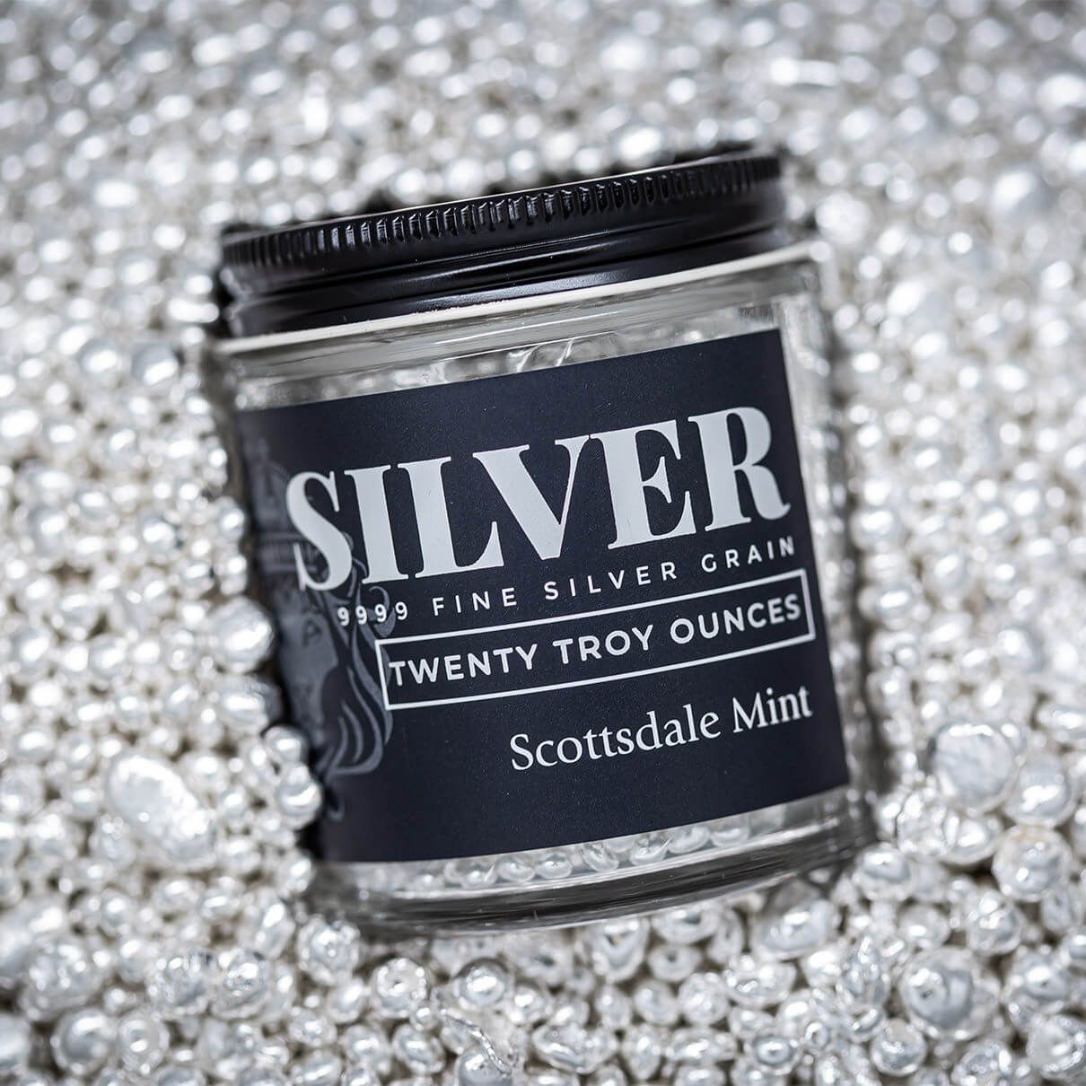 Silver Shot 20 Troy oz .9999 Fine Silver Casting Grain Jar