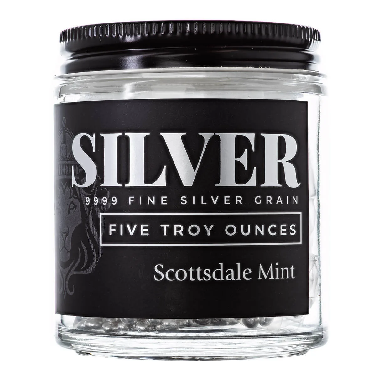 Silver Shot 5 Troy oz .9999 Fine Silver Casting Grain Jar