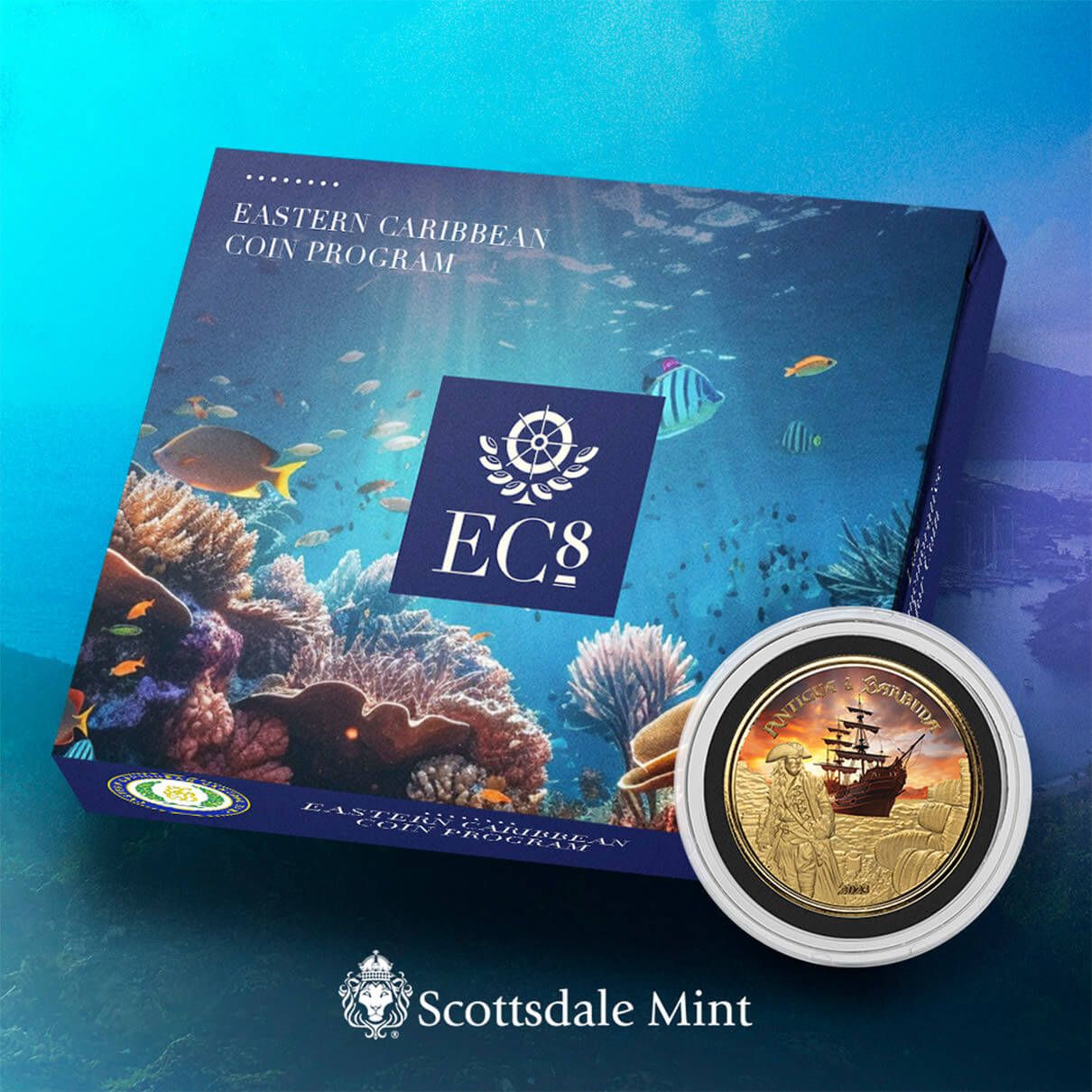 2023 EC8 Antigua & Barbuda "Rum Runner" 1 oz Gold Color Coin